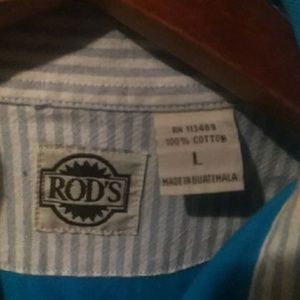 Rods | Tops | Rods Large Blue Button Down Shirt | Poshmark